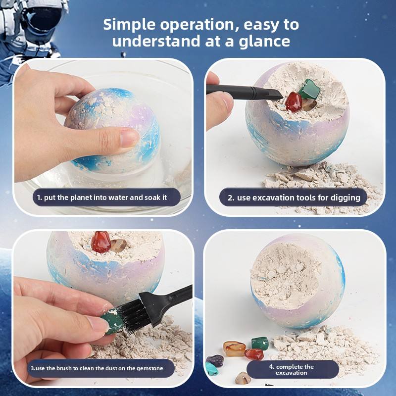 Space Dig Solar System Challenger Excavation Kit for Kids Planet ...