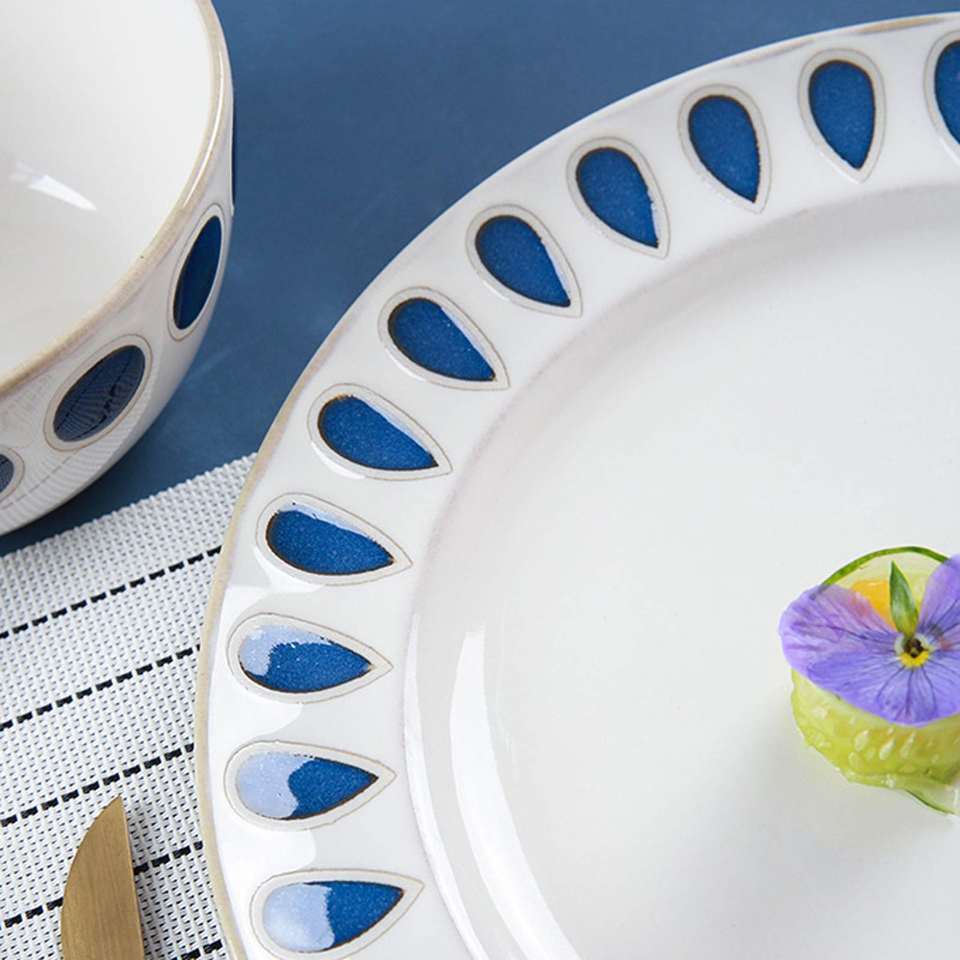 Mediterranean - Themed 4 - Piece Ceramic Tableware - Unique Blue ...