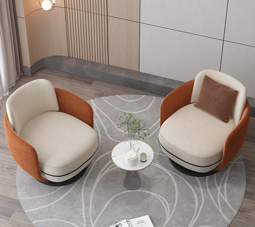 Italian Luxury Swivel Single Sofa Modern Design Style Revolving Leisure ...