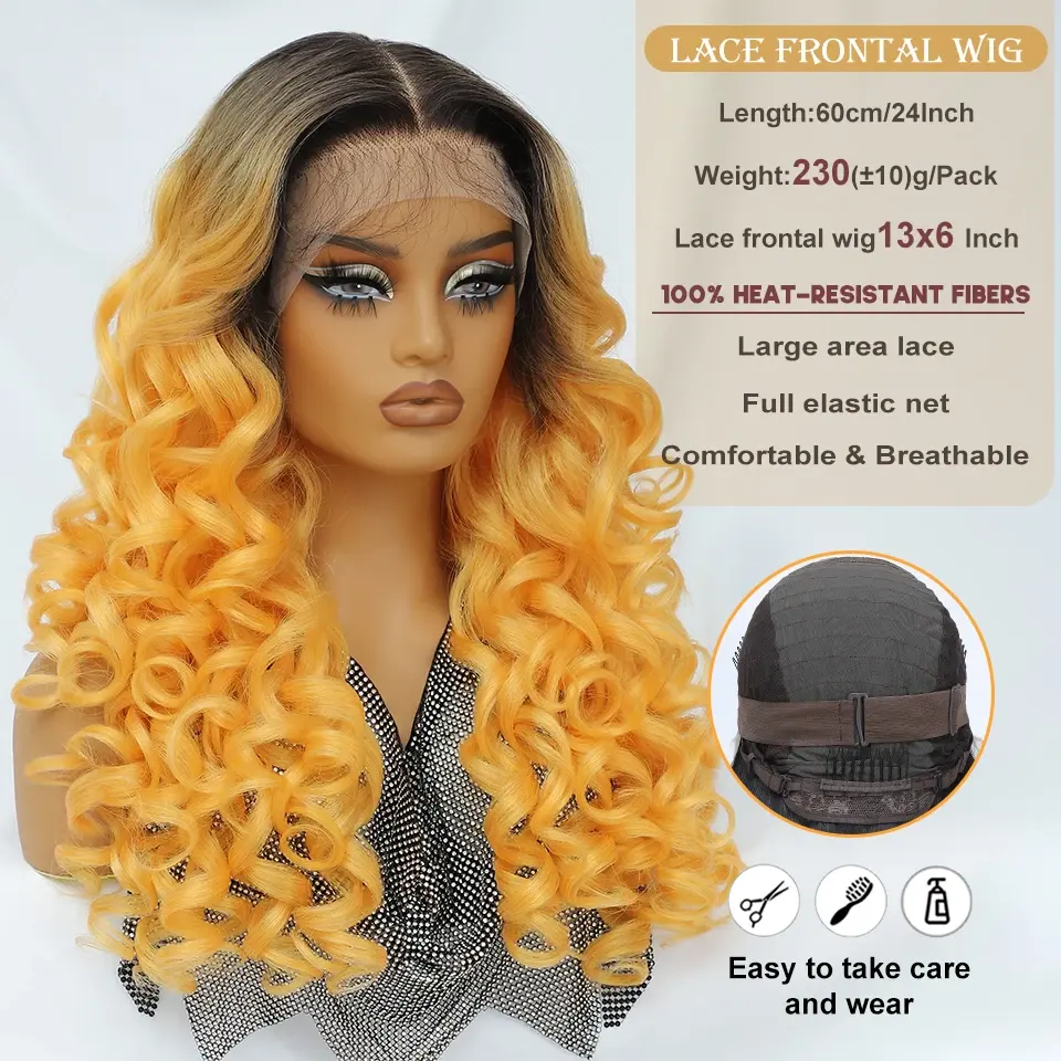 Latisha Synthetic HD Lace Front Afro Wave Wigs Curly Pre Plucked Lace ...