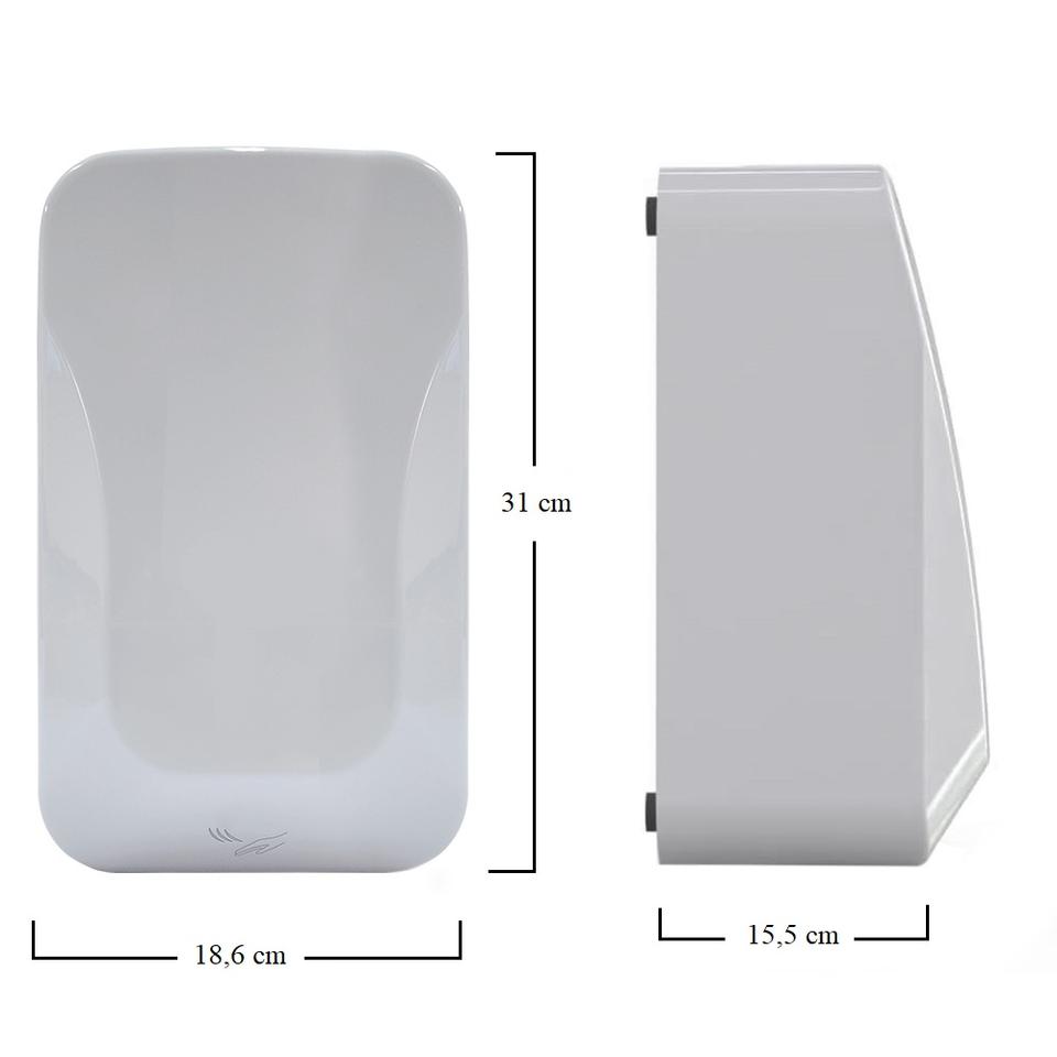 Wall Mounted Electric Hand Dryer 1000W Infrared Sensor White ABS ...
