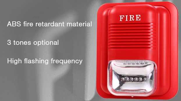 White Fire Alarm - Conventional Fire Alarm with LED Flashing Light DC24V