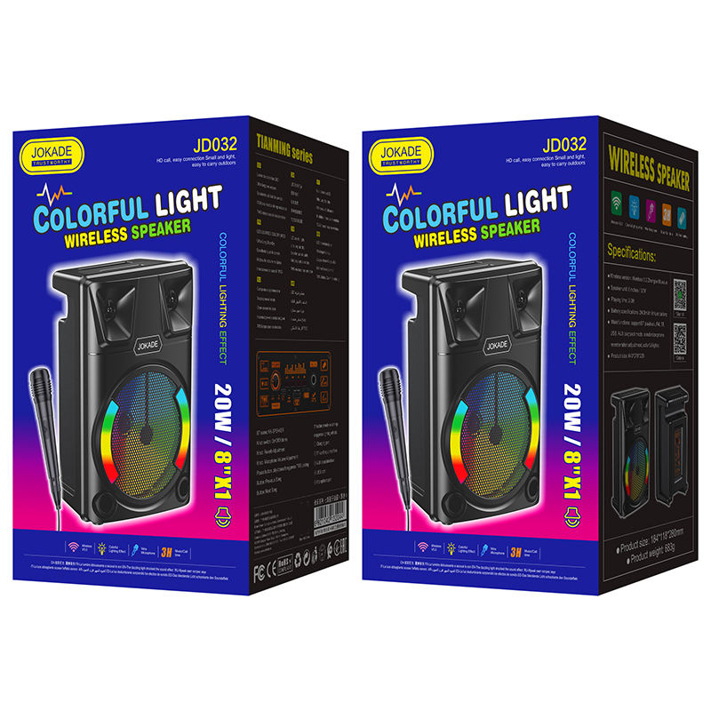 JOKADE Super 8-Inch Speaker - Colorful Light & Wireless