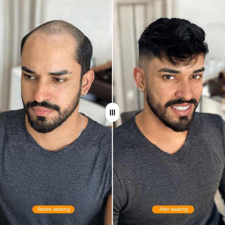 Toupee For Bald Men Australian Hair Pu Toupee Hair System Base Size Men ...