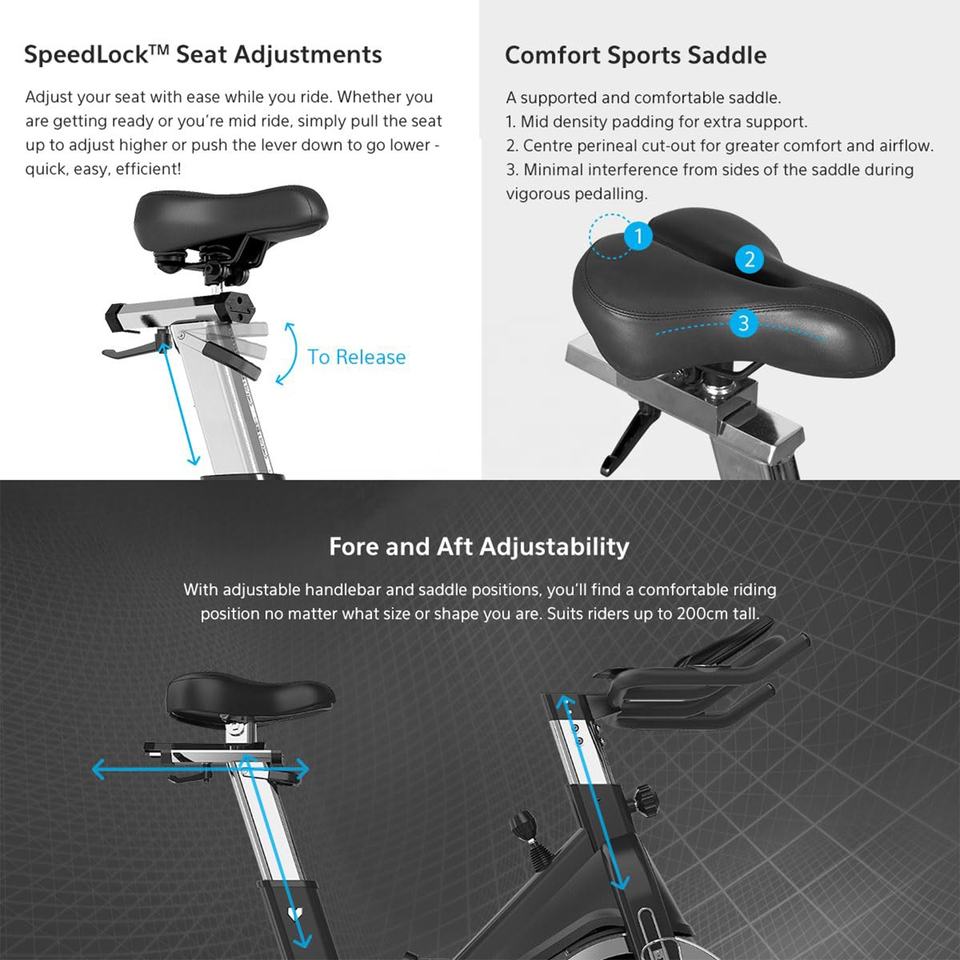 VIGFIT Commercial Spinning Bike with 15kg Flywheel Weight & Adjustable ...