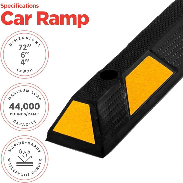 Meta Rubber Universal Rubber Road Parking Stop and Car Ramp Kit with ...