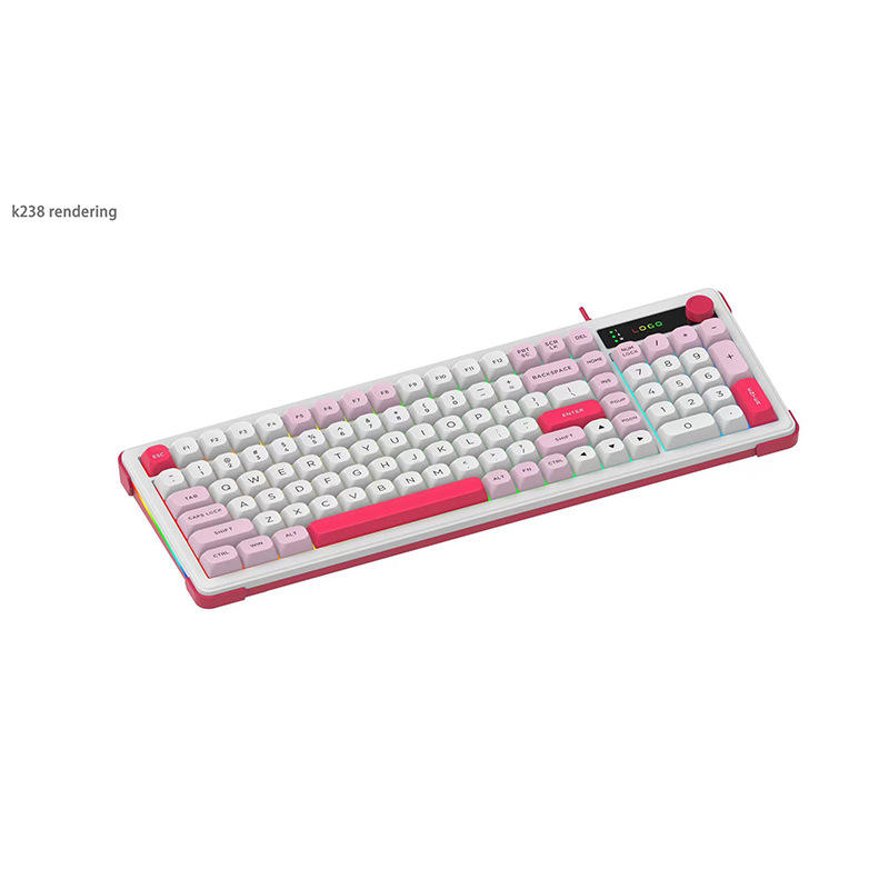 101 Keys Office pink Wired Keyboard Gaming Business Laptop Desktop ...
