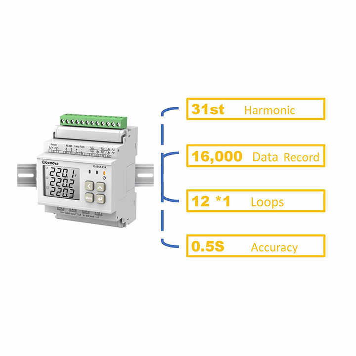 Din Rail Multi Channel Energy Meter RJ45 for Power Monitoring, TCP/IP Power Meter RJ45 for Power ...