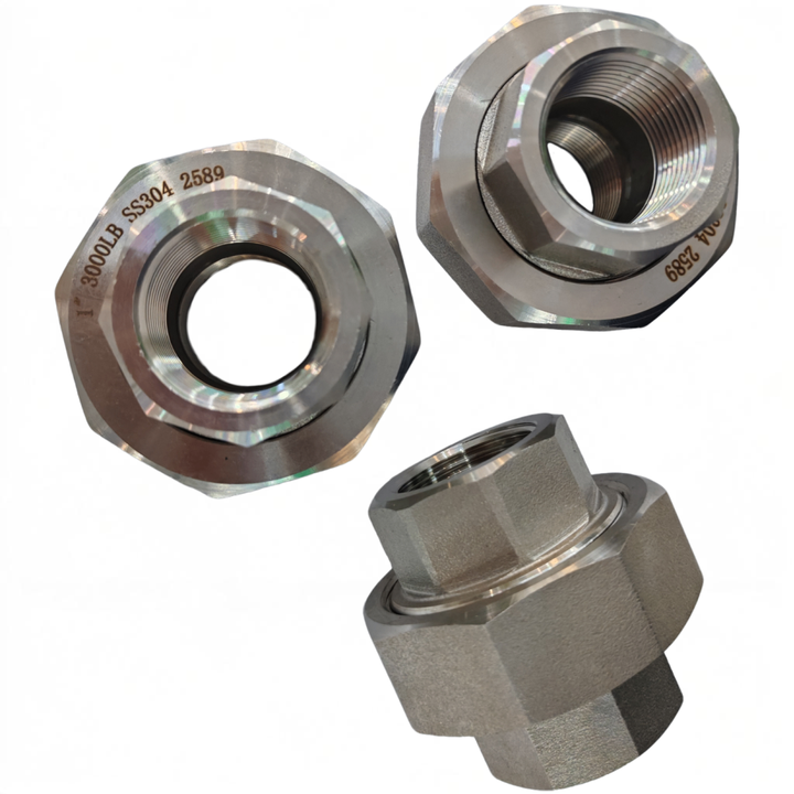 Stainless Steel BSP NPT Threaded Union Forged 3000LB ASME B16.11 for Plumbing and Industry ...