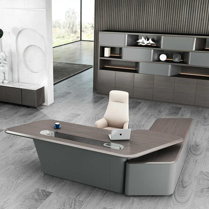 Luxury Electric Lift Standing Desk Office Furniture Modern CEO Boss ...