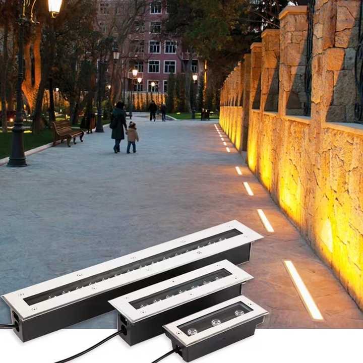 Outdoor Buried Rectangular Linear Inground Floor Lamp IP67 RGB 3W-36W