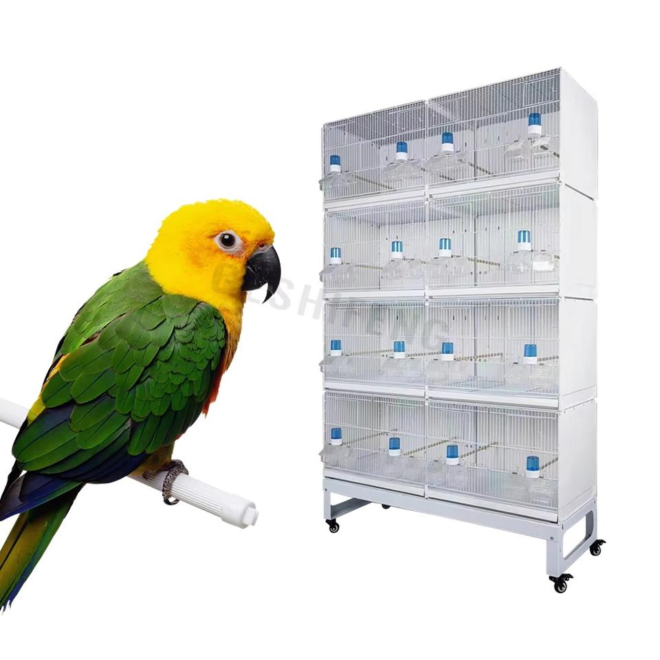 Iron Parrot Breeding Cage with Partitions 4 Layers Plastic Tray Box ...