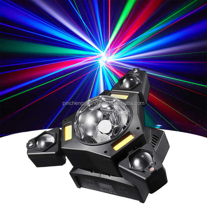 80W 3 Arms DMX Lights - Magic Ball Beam Strobe Laser 4in1