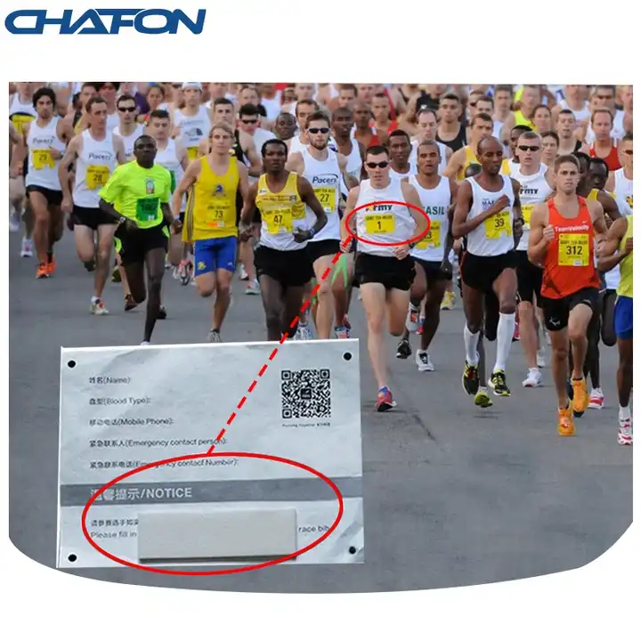 Sistema de maratón RFID CHAFON - Chips de cronometraje Alien H3 para dorsal