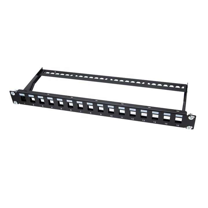1U 16 Ports CAT5E CAT6 CAT6A UTP Unloaded Rack Mount 110 Type 568A 568B ...