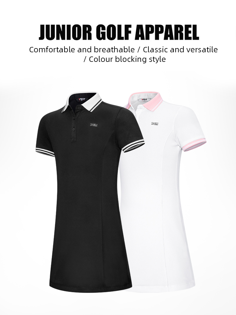 PGM QZ092 breathable short sleeve custom polo golf dress girls golf ...