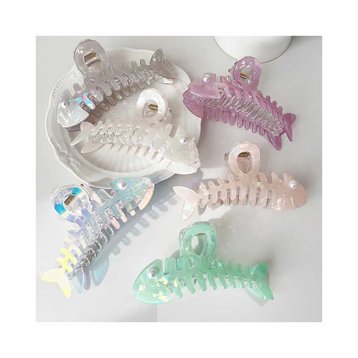 Girl's Fishbone Back Head Ponytail Hair Claw Women Creative Personality ...