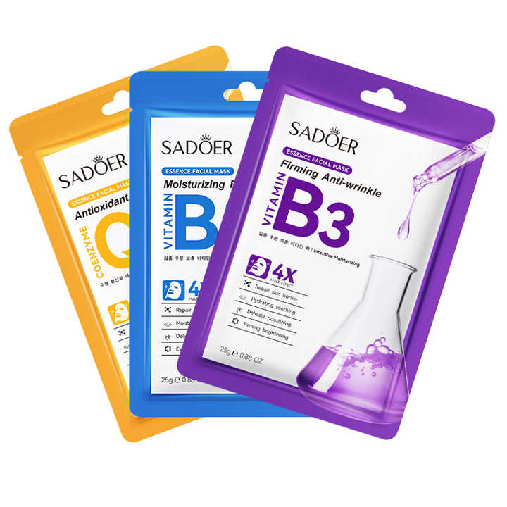 Mascarillas Faciales SADOER Vitamin B5 Facial Mask Moisturizing Anti-Wrinkle Skin Care Product ...