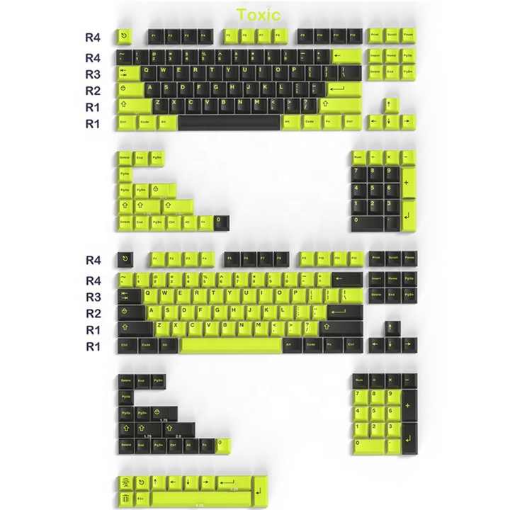 Doubleshot ABS Keycaps - 264 Keys for Mechanical Keyboard