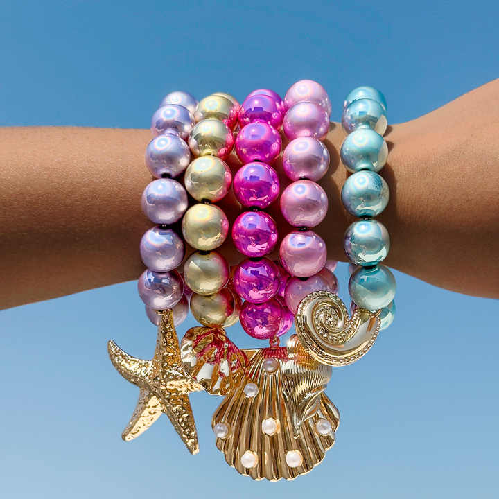 HL Hot Selling Personalized CCB Material Rainbow Gradient Bead Bracelet ...