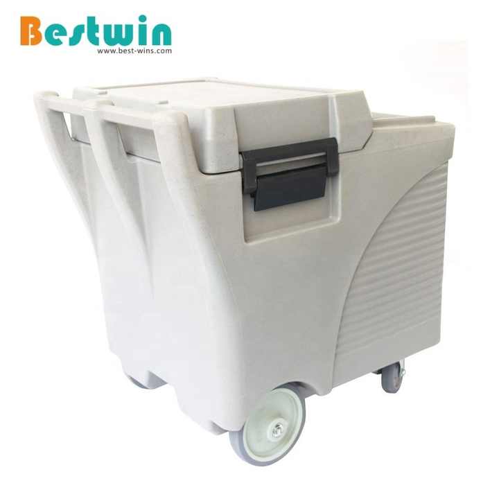125L Capacity Hotel Restaurant Plastic Ice Cube Storage Cart Insulated ...
