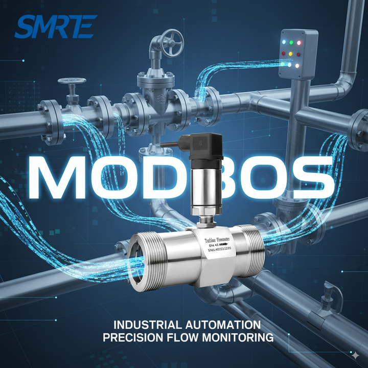 Modbus Liquid Turbine Flowmeter 4-20mA Current Output 485 Threaded ...