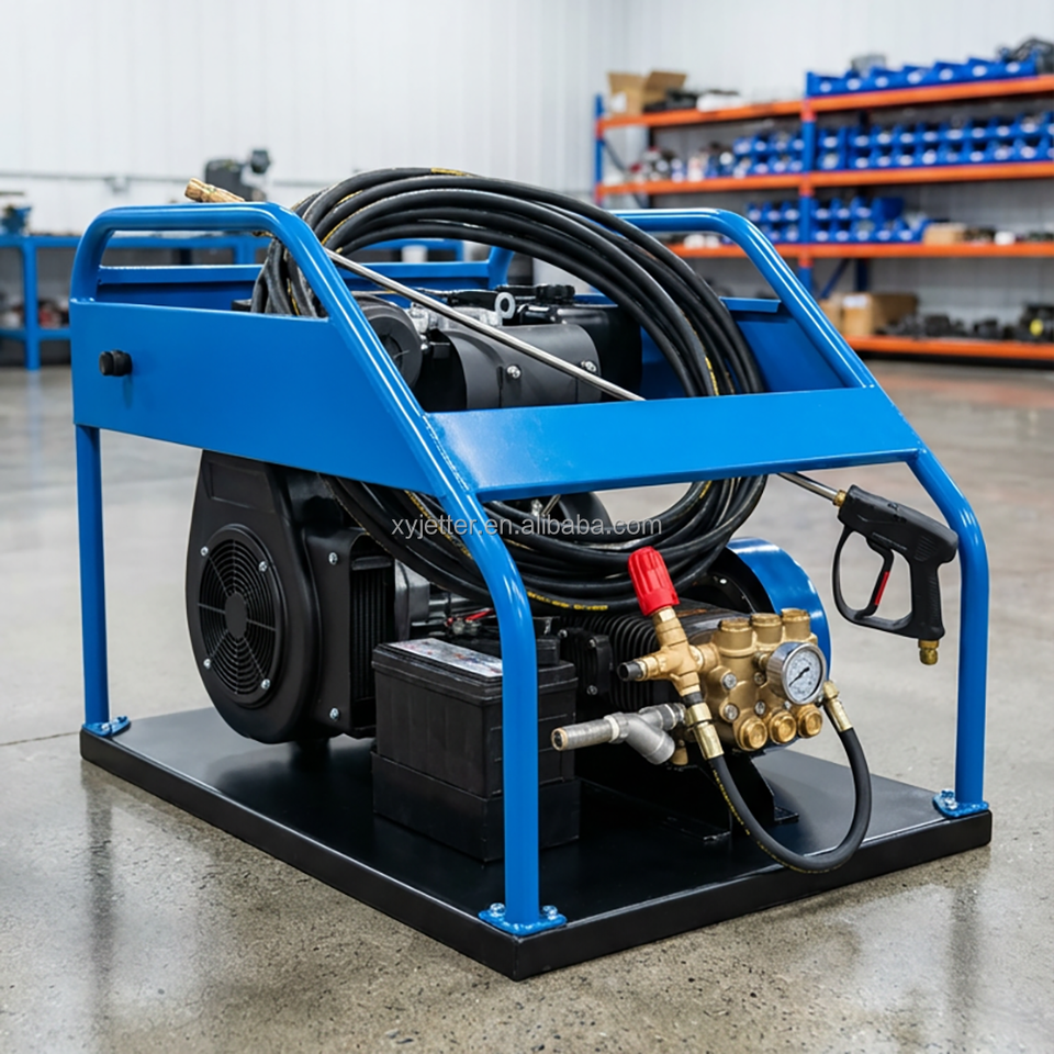 300bar diesel Engine Drive 24HP Double-cylinder High Pressure Water Jet ...