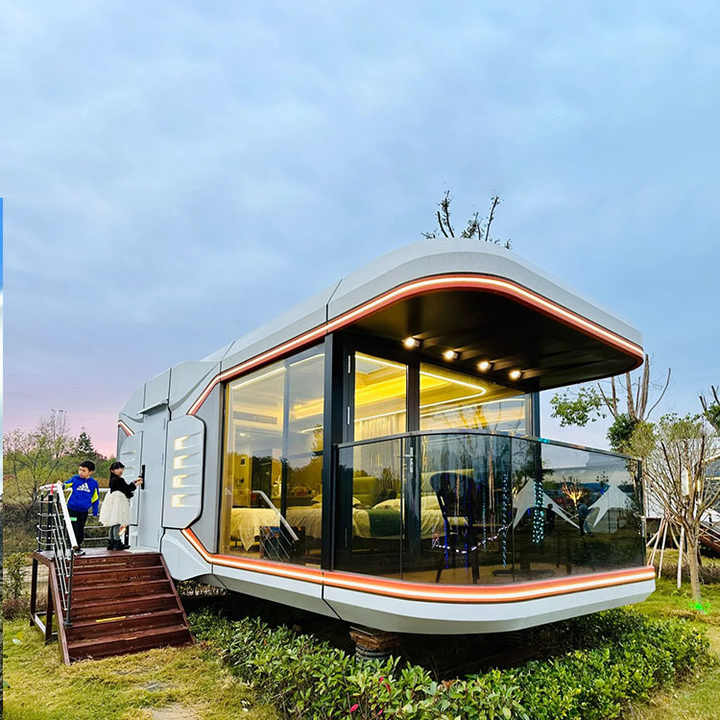 Space Capsule House with Kitchen Mobile Trailer House with Wheels for ...