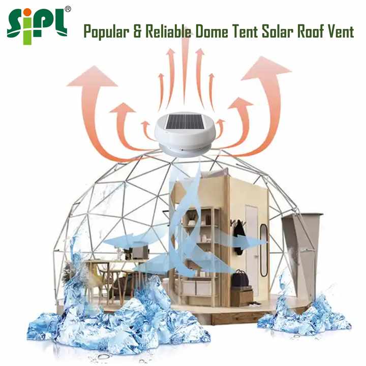 Dome Tent Ventilation - Eco Vent Tools Solar Panel Powered