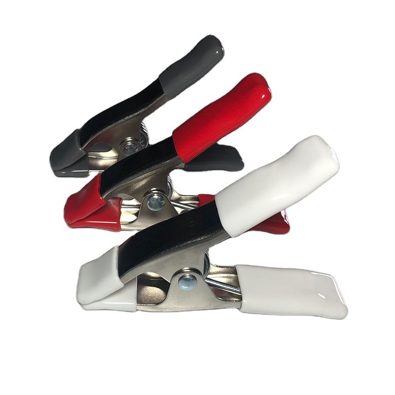 6-Inch Spring Loaded Metal Steel Spring Clamp Wood White a Shape Clamp ...