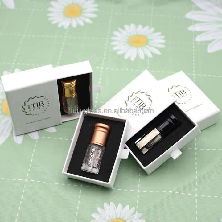 Luxury Empty Oud Oil Attar Package - 3ml Glass Bottle