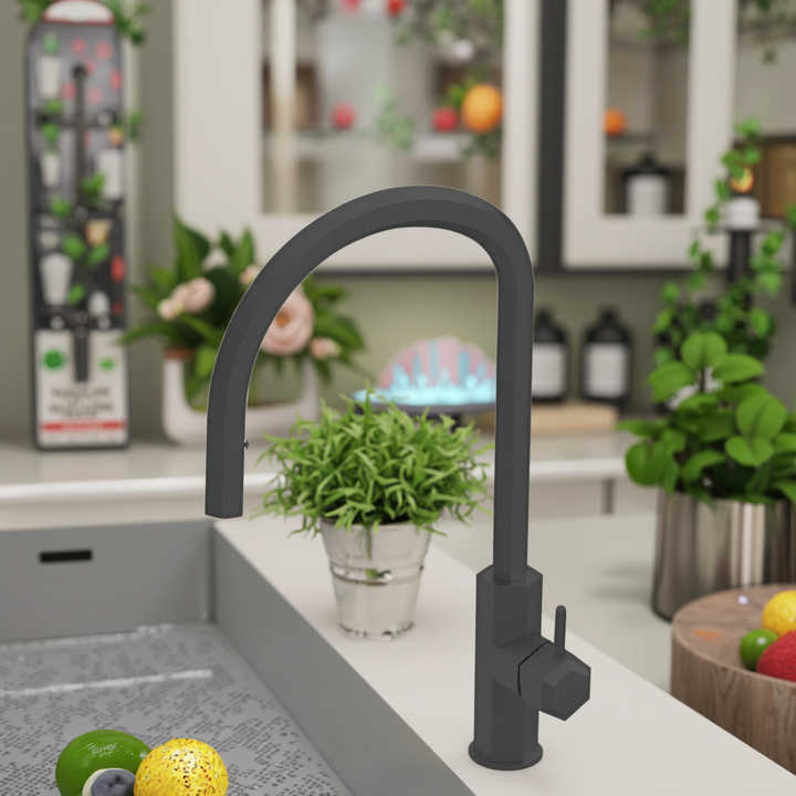 Hot Cold Mixer Taps Single Handle Deck Mounted Kitchen Faucet with ...
