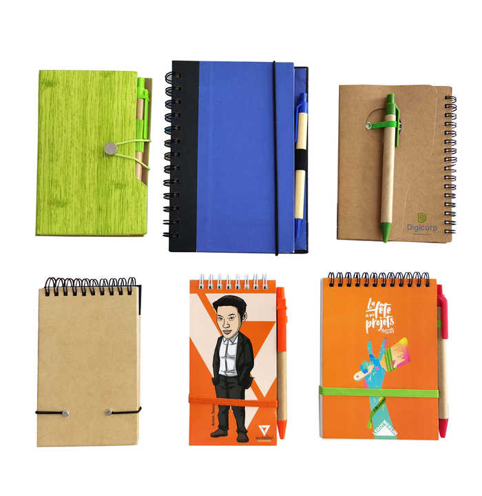 Personal Spiral Eco Memo Sticky Notes Flag Kraft Paper Note Book Mini ...