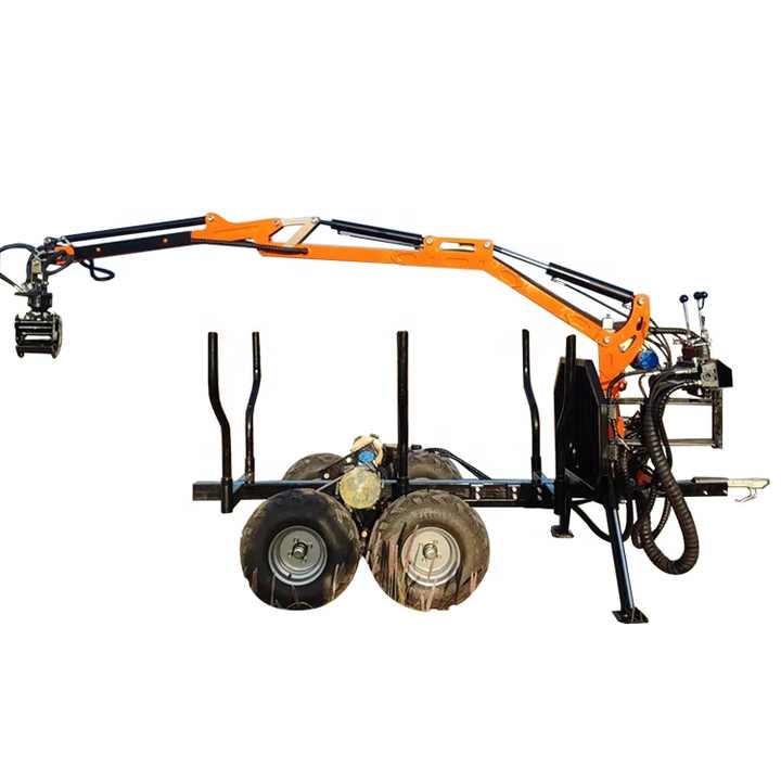 Best Price Gas Powered Heavy Duty Log Trailer with Crane
