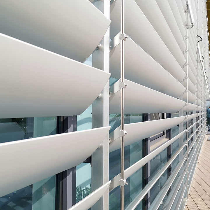 Aluminum Sun Louver Wall Aerofoil Louver Motorized Horizontal Vertical ...