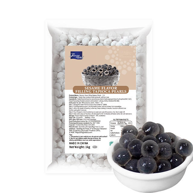 Halal Certified Tapioca Pearls Sesame Flavored Filling Frozen Bubble ...