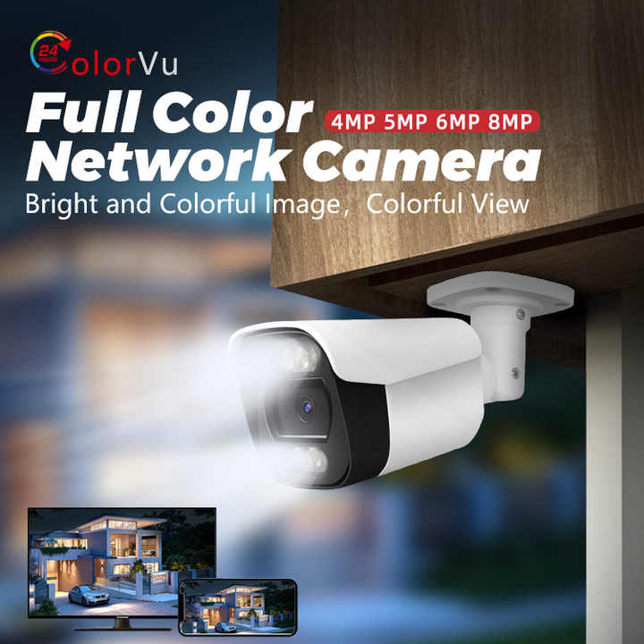 8MP Dual Light Full Color PoE IP Bullet Camera Plug and Play 2.8mm ...