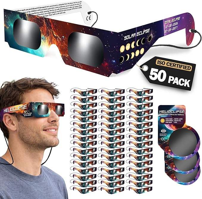 Solar Eclipse Glasses, EN ISO 12312-2 Certified, Safe Sun Visors for ...