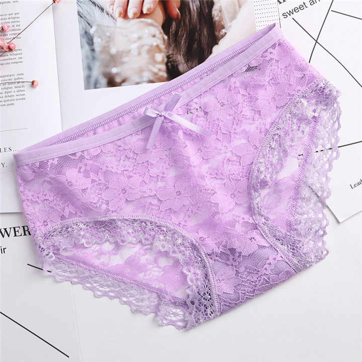 Wholesale Ladies Underwear Hollow Mesh Low Waist Sexy Lace Panties Briefs Plus Size Underwear ...