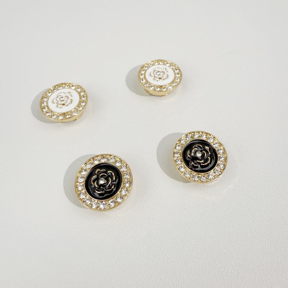 Wholesale Elegant Rose Flower Shaped Buttons with Rhinestone Customized ...