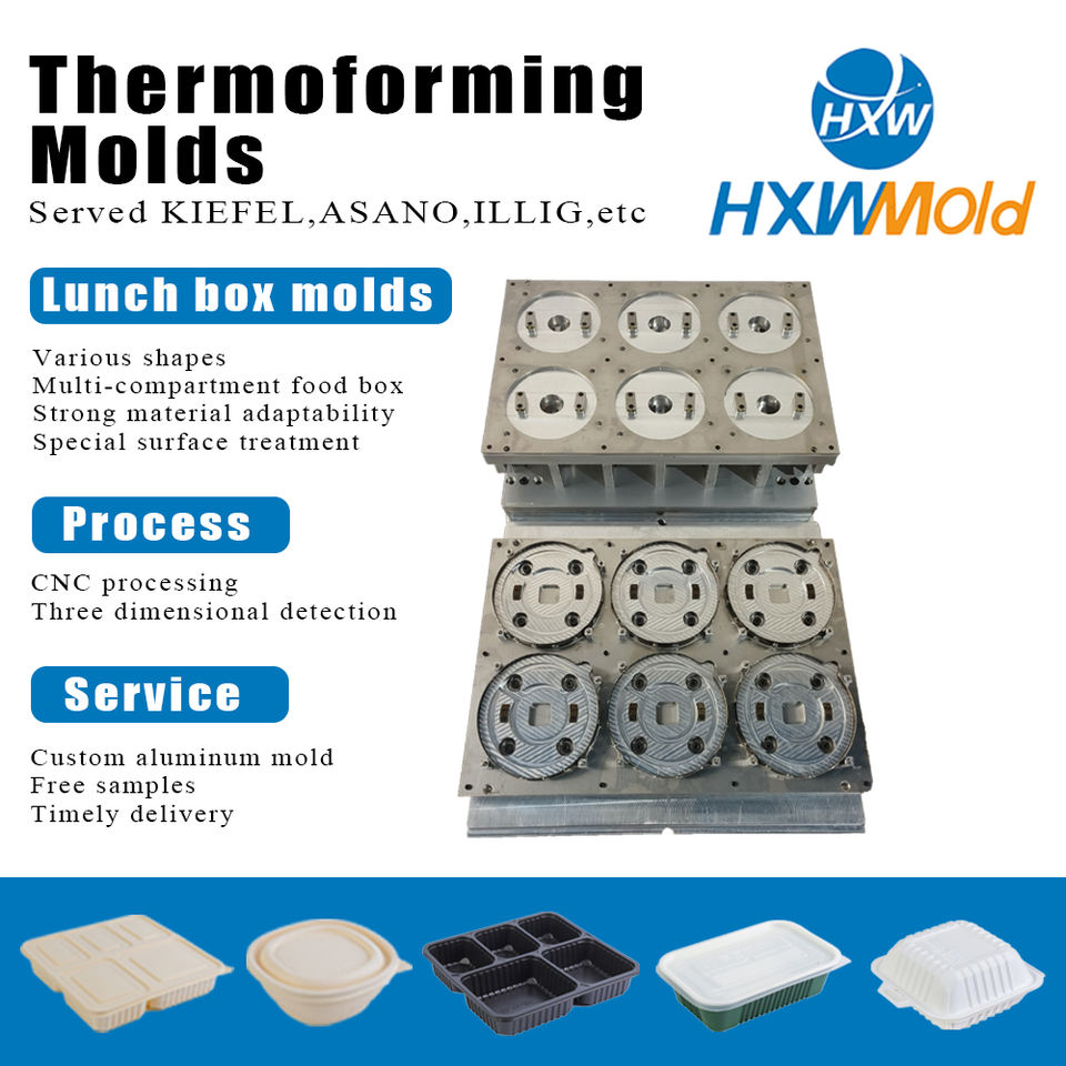 Lunch Box Thermoforming Mold Multi-Cavity Design Aluminum CNC Mold OEM ...