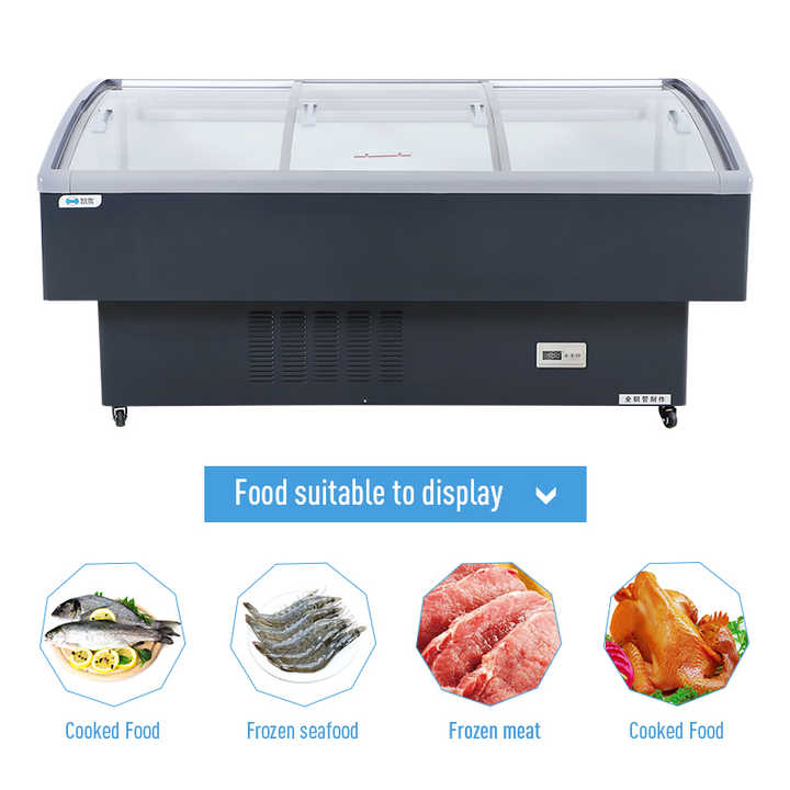 Supermarket Fish Freezer Showcase - Deep Freezer for Meat