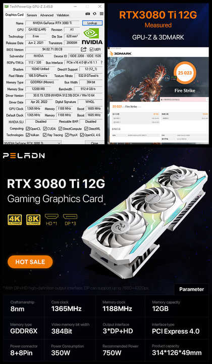 Peladn New GPU Geforce RTX 3070 3070Ti Gaming Graphics Card RTX 3080Ti ...