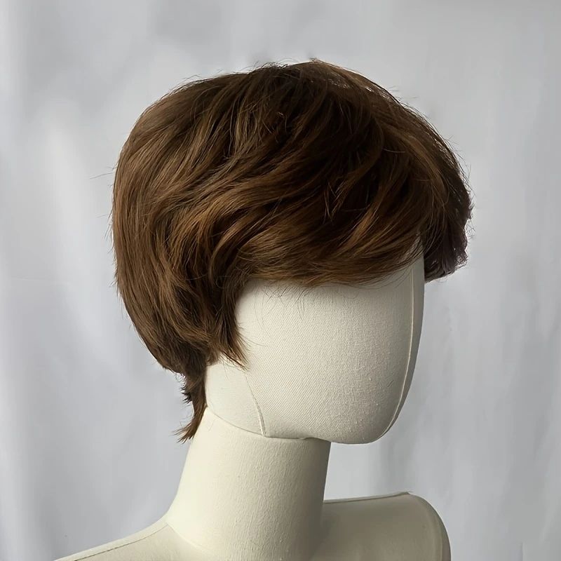 6 Inch Mid Split Hairstyle Fluffy Short Breathable Wig