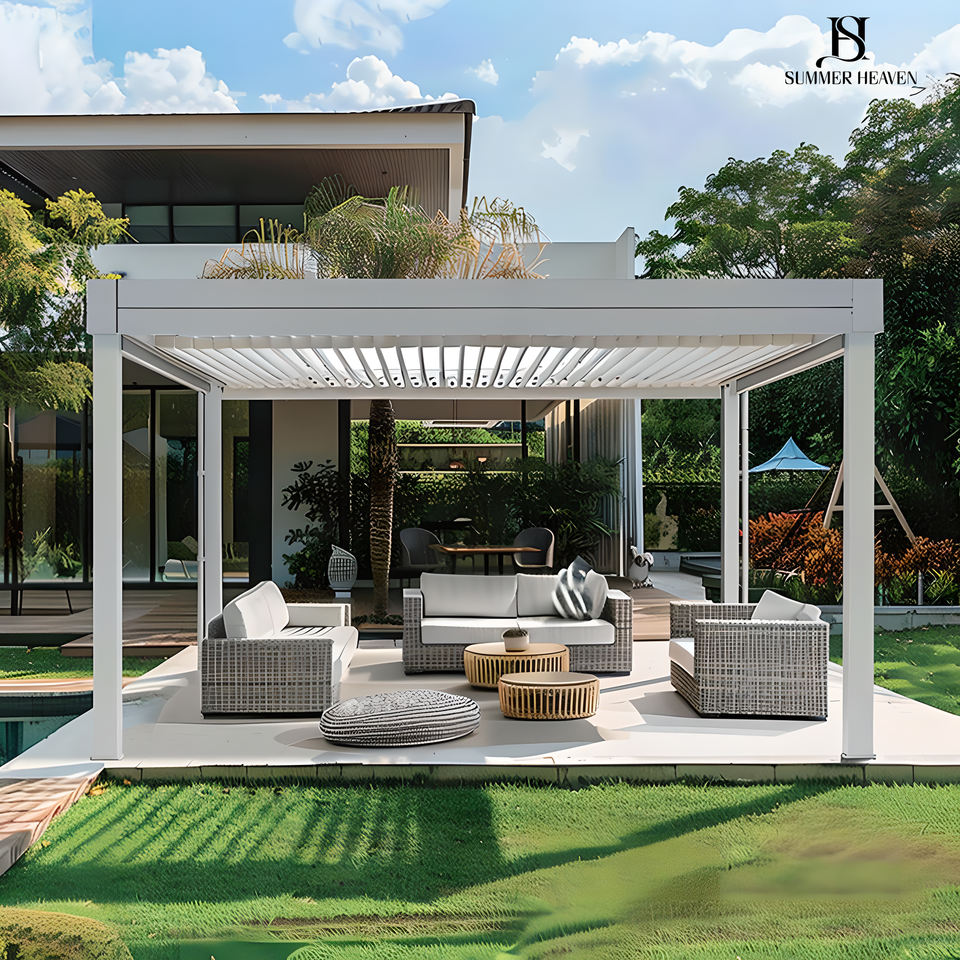Eco-friendly Bioclimatic Louvered Roof Gazebo Pergola