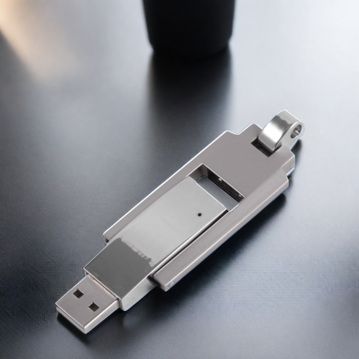 Flip Retractable USB Flash Drive - Metal U Disk for Phone & Computer