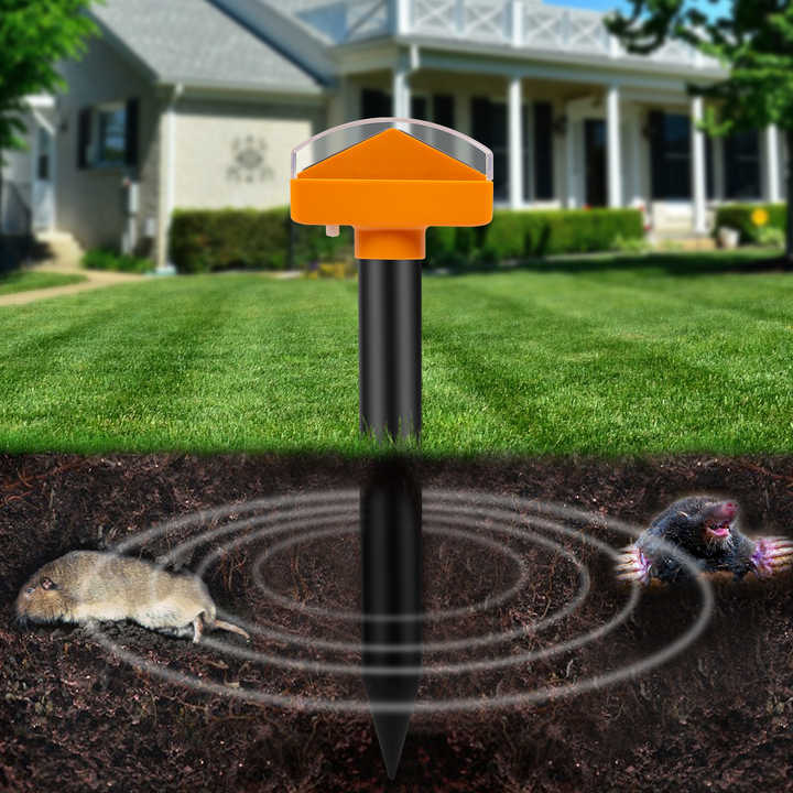 Mole Repellent for Lawns - Solar Powered Vibration Design