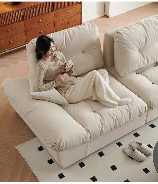 Cream wind cat scratch cloth cloud sofa back adjustable sofa living ...