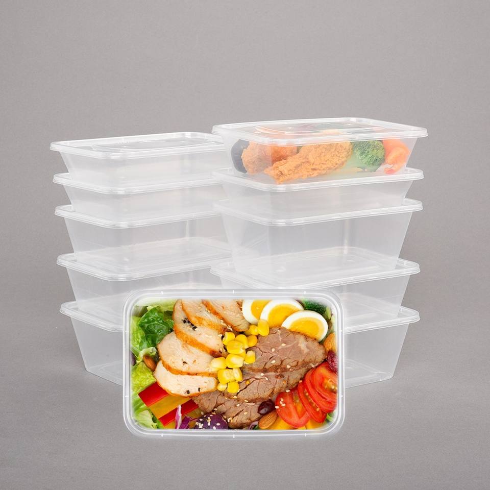 Microwavable Disposable Plastic Container Packing Use PP Rectangular ...