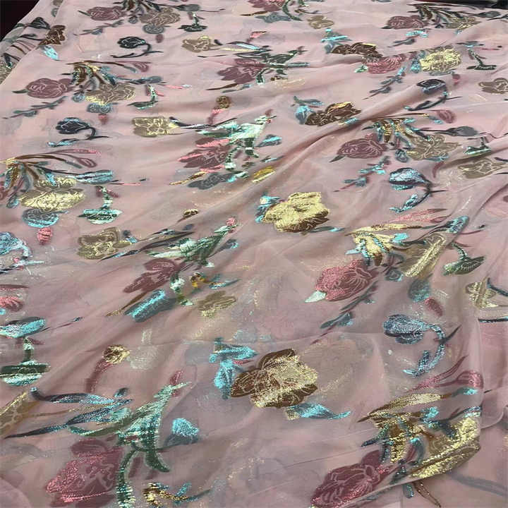 Somalia Dirac Silk Chiffon Ggt Colorful Lurex Brocade Jacquard Fabric ...